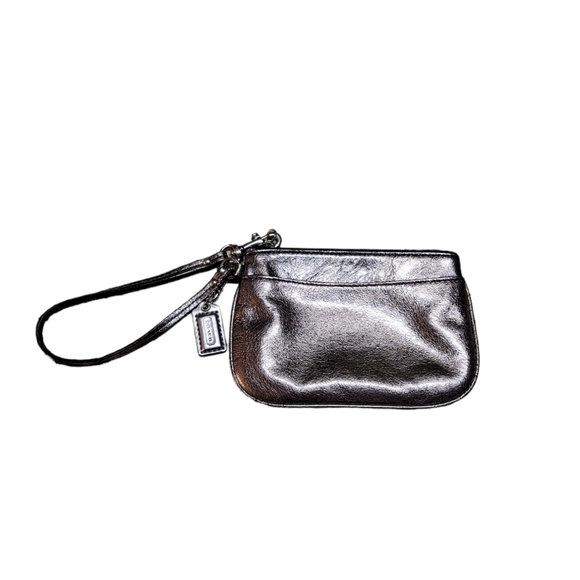 Coach | Bags | Coach Metallic Silver Wristlet Wallet | Poshmark